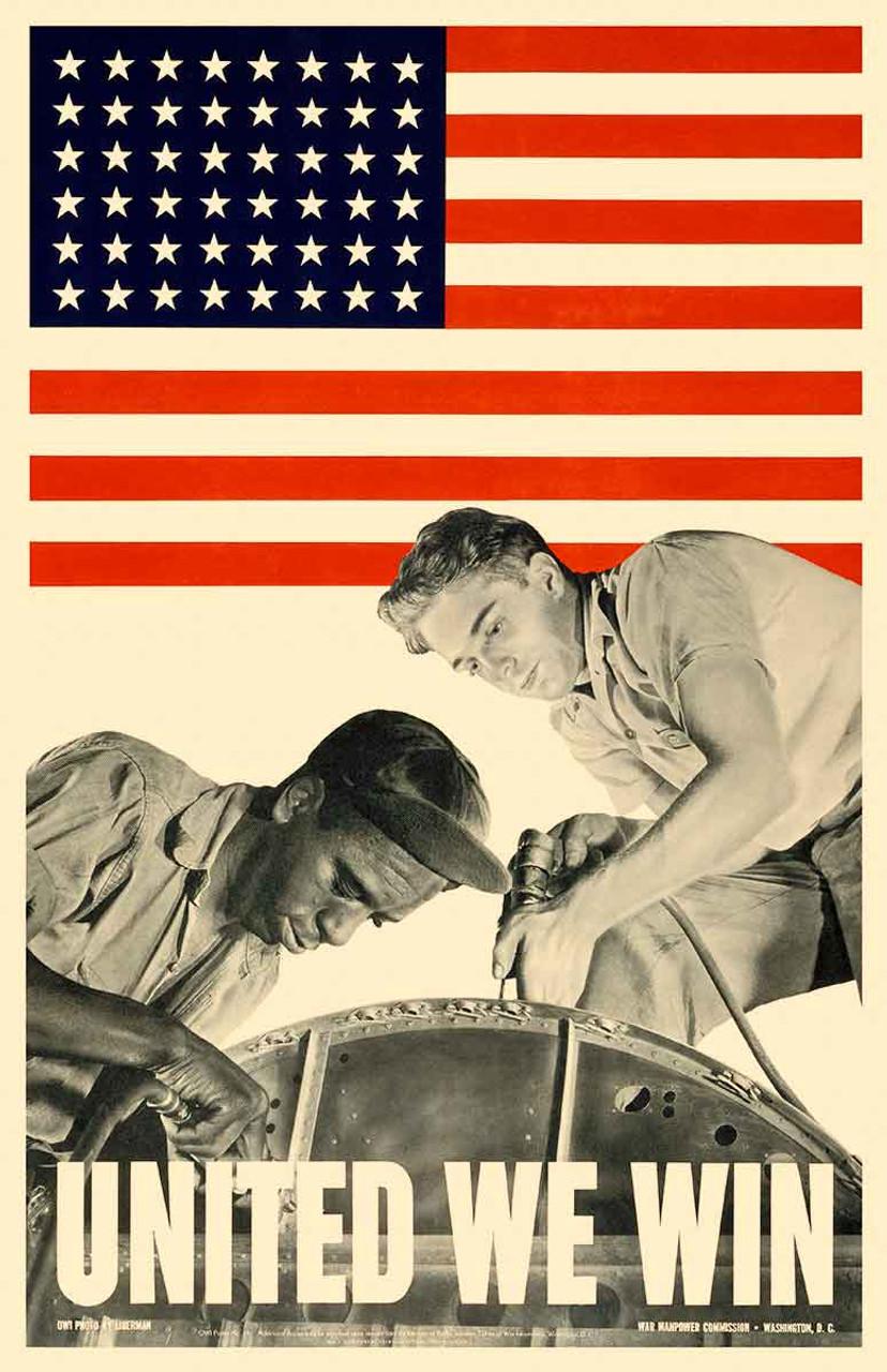 World War II Poster, “United We Win,” United States – 1943 ...