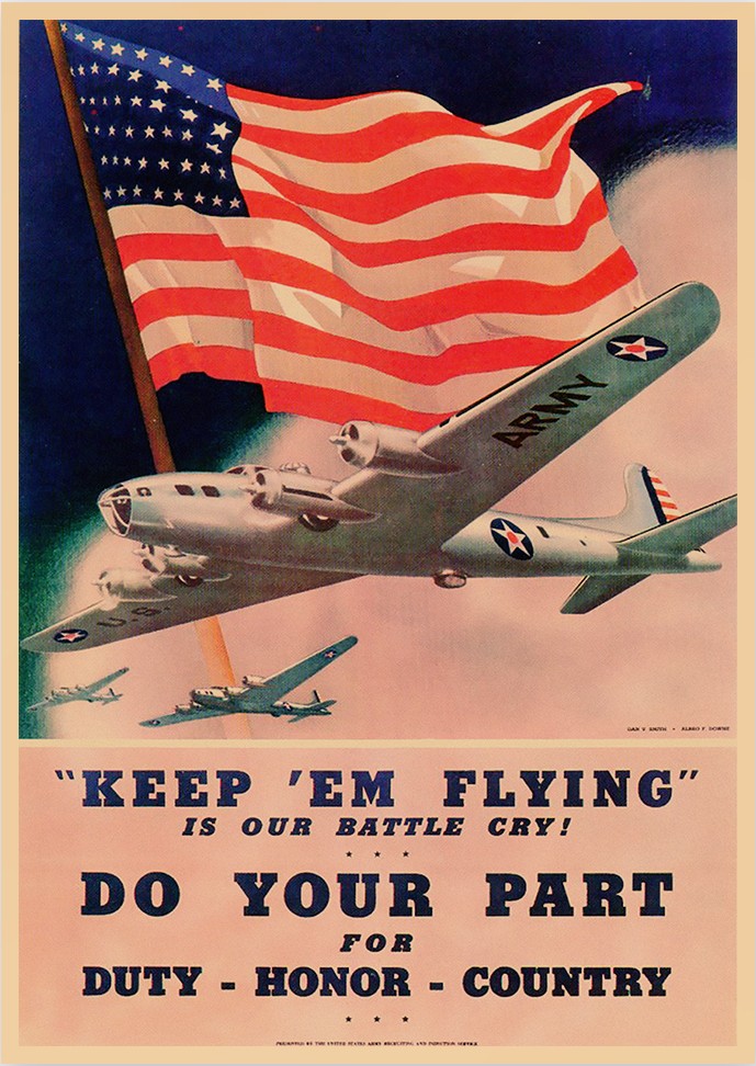 Keep ‘Em Flying Do Your Part! Air Force WWII US Propaganda Poster (1942 ...