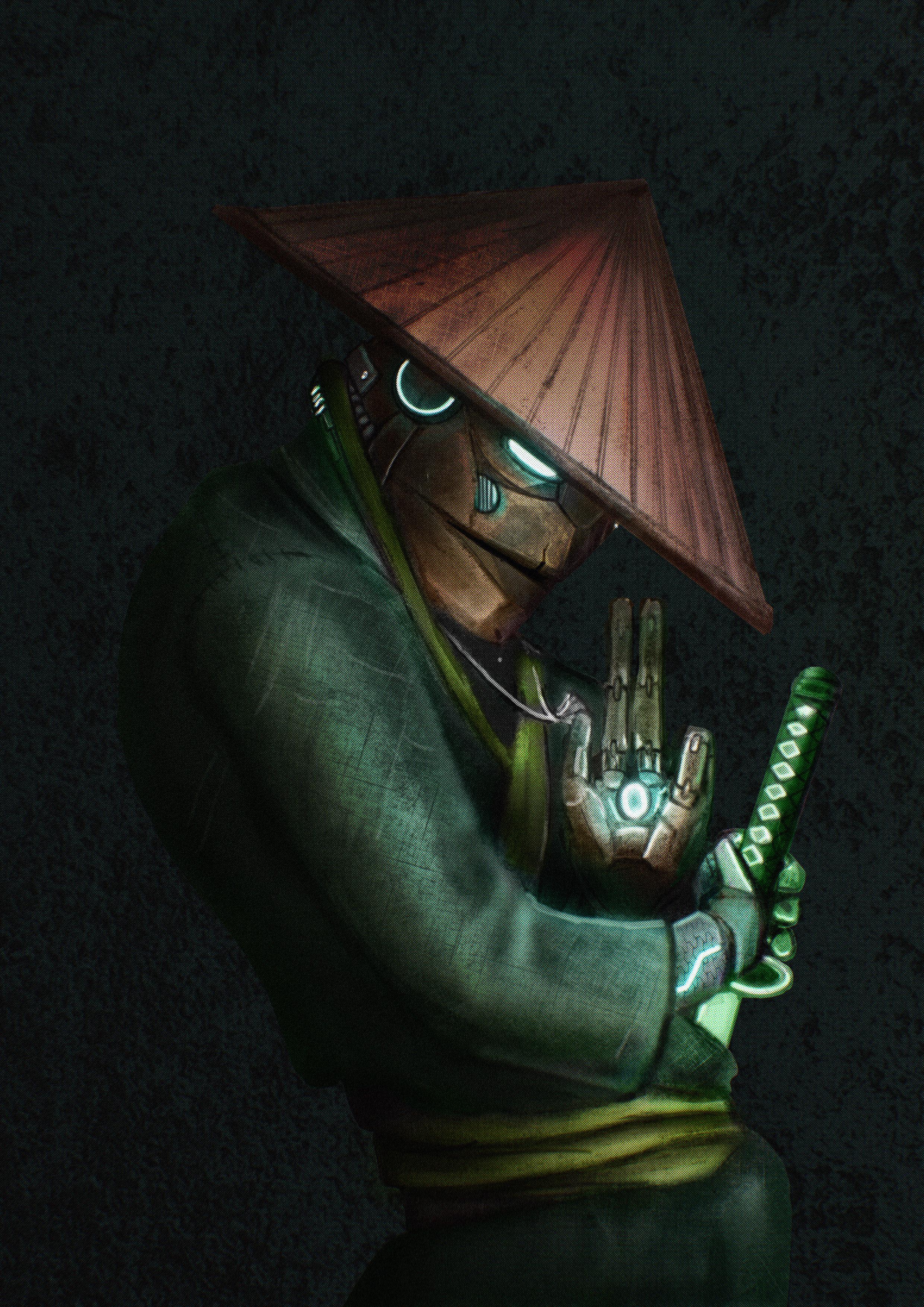 Robo Samurai concept! procreate painting - MyConfinedSpace