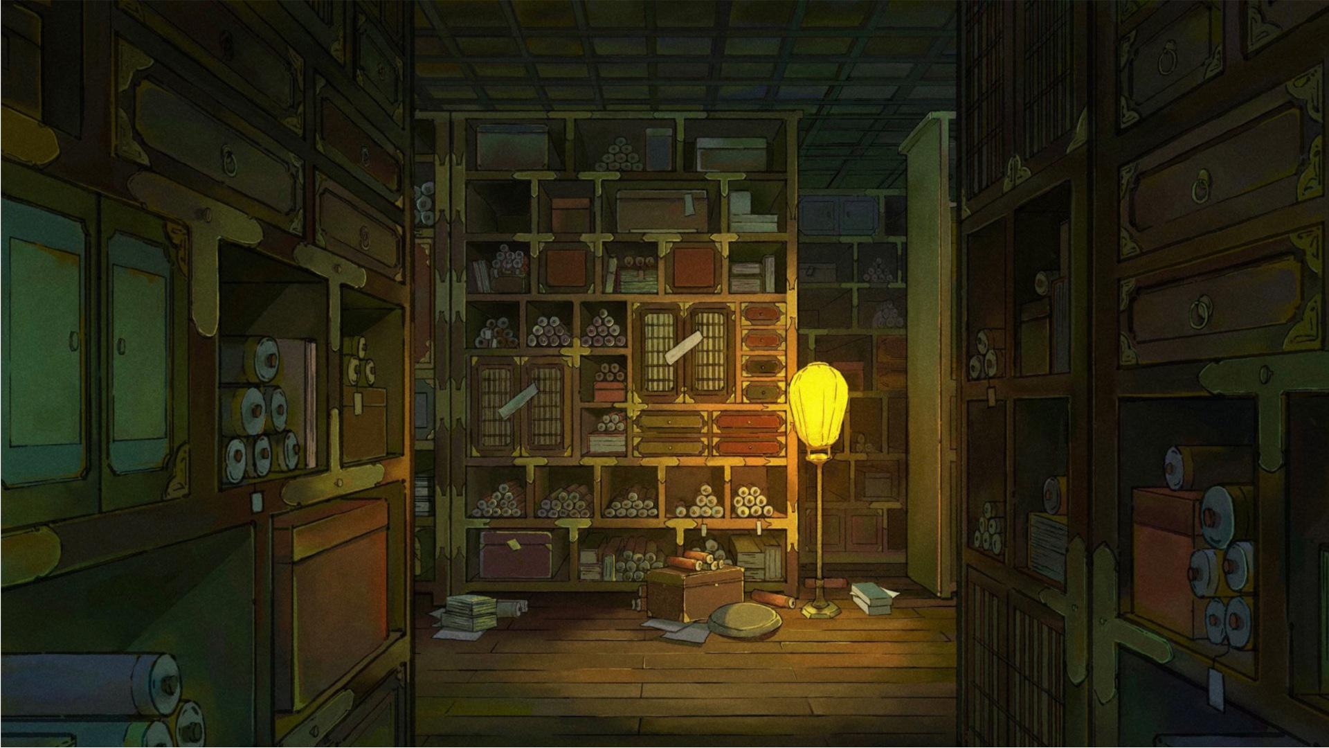 An ancient Chinese library at night [1920×1080] - MyConfinedSpace