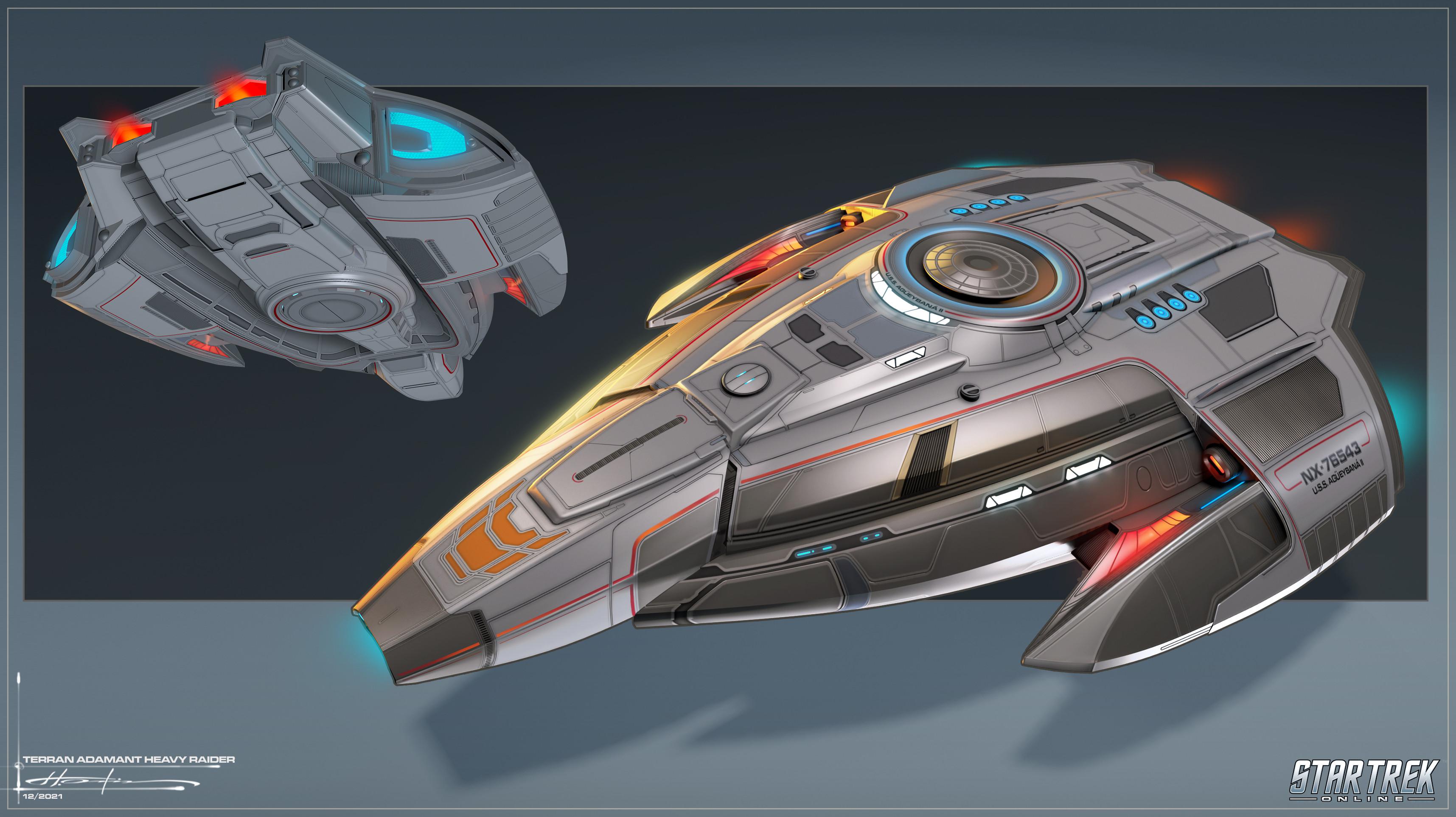 Terran Adamant heavy raider (Star Trek: Online) Art by Hector Ortiz ...