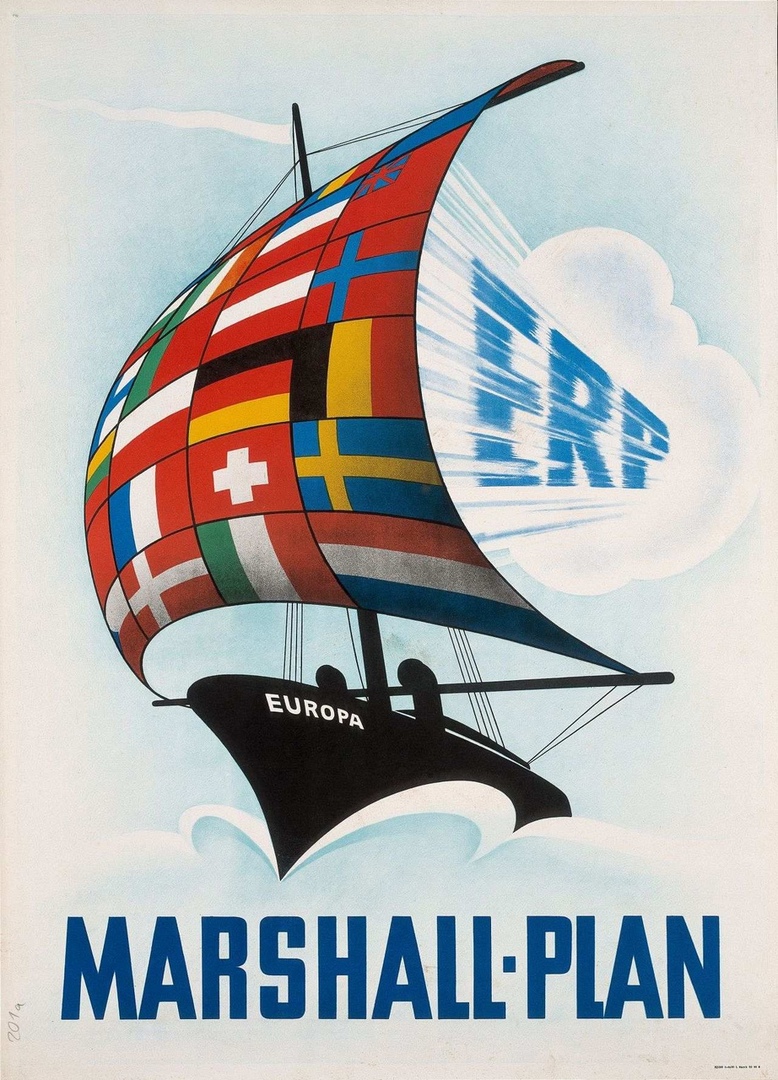 Marshall plan (European Recovery Program, ERP). Circa 1950s ...