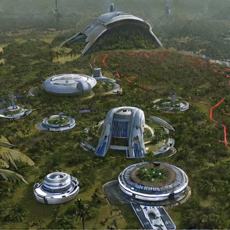 AI-generated Union colony on jungle planet - MyConfinedSpace