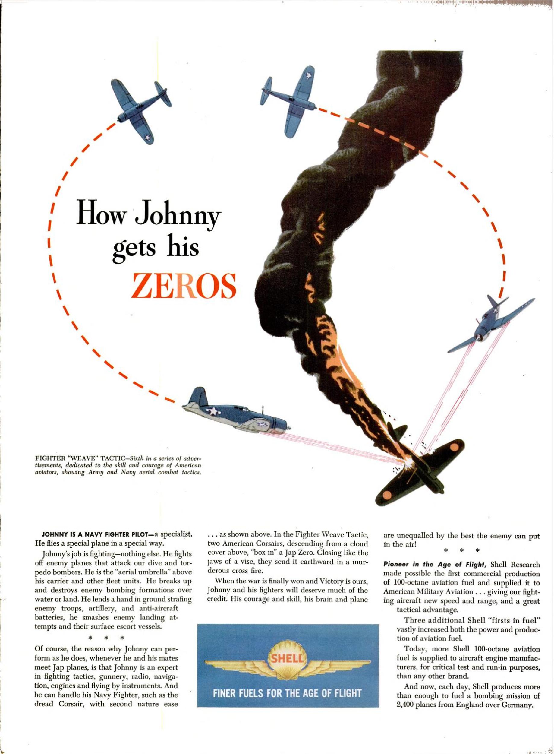 “How Johnny gets his ZEROS” – Shell ad, Life Magazine, 17 Apr 1944 ...