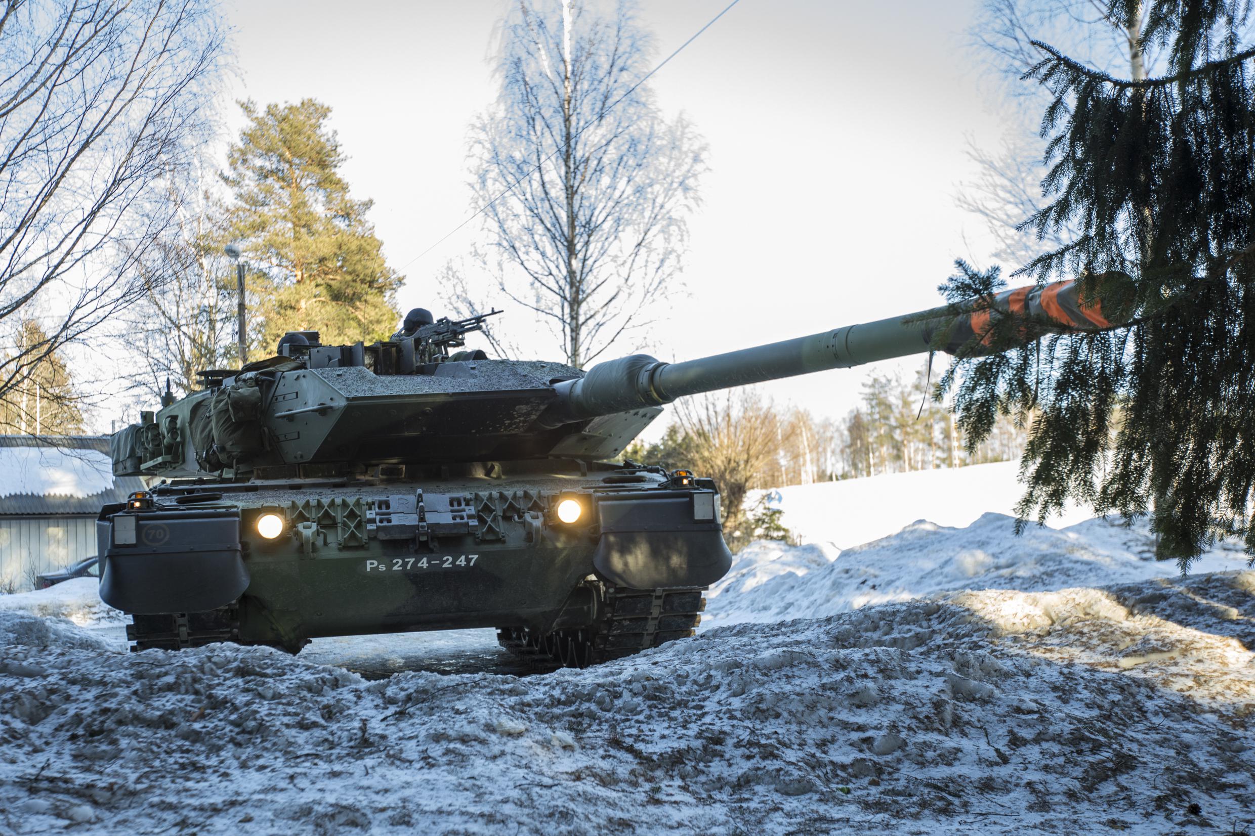 A Finnish Leopard 2A6 during exercise Kymi 119, March 2019 ...