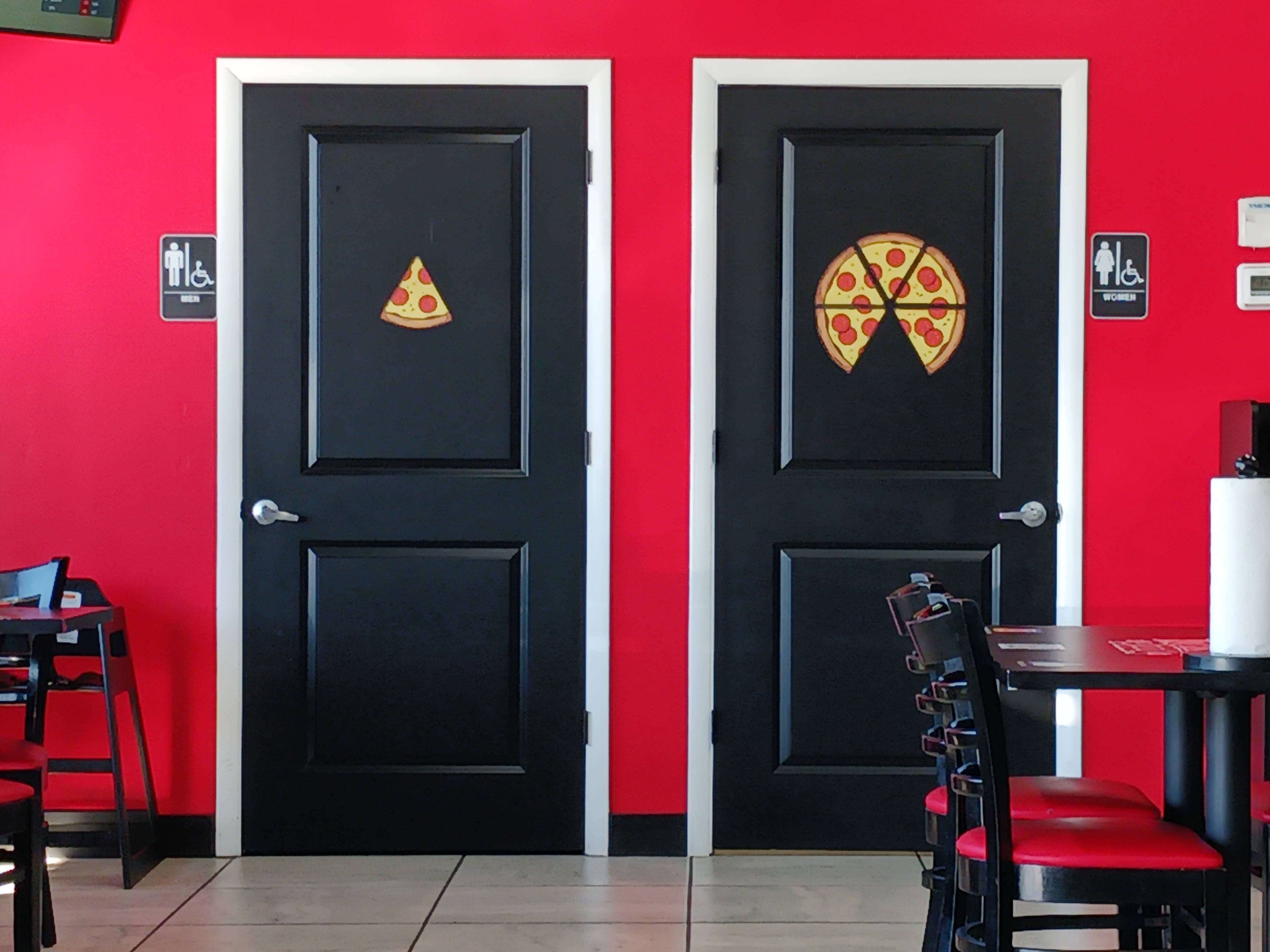 The restrooms at my local pizzeria. - MyConfinedSpace