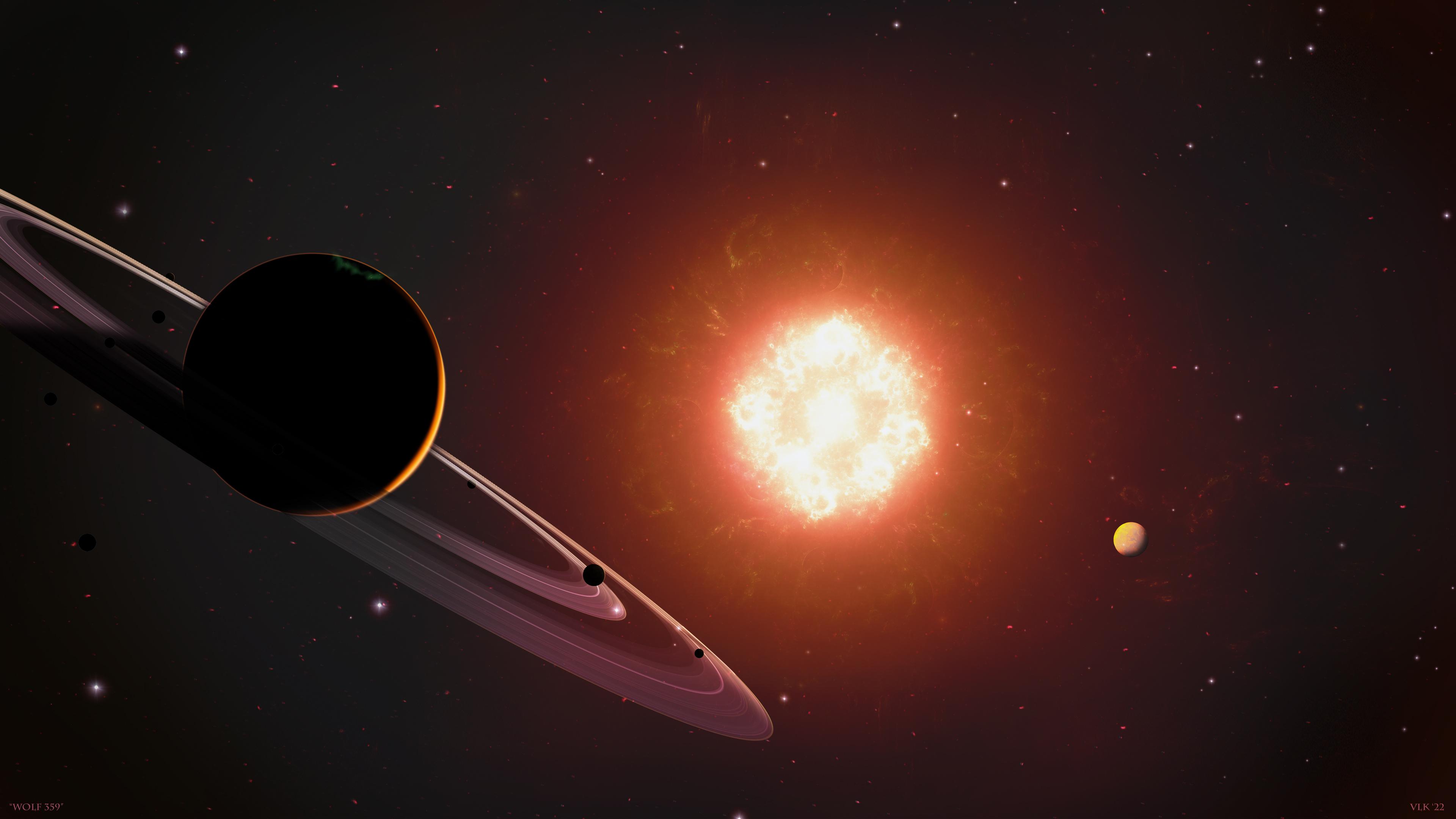 [3840×2160] Wolf 359 star system. - MyConfinedSpace