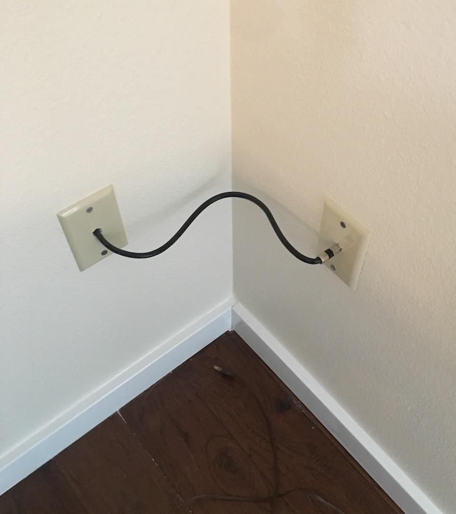 Xfinity came out and installed cable in a new room. This is how they ...