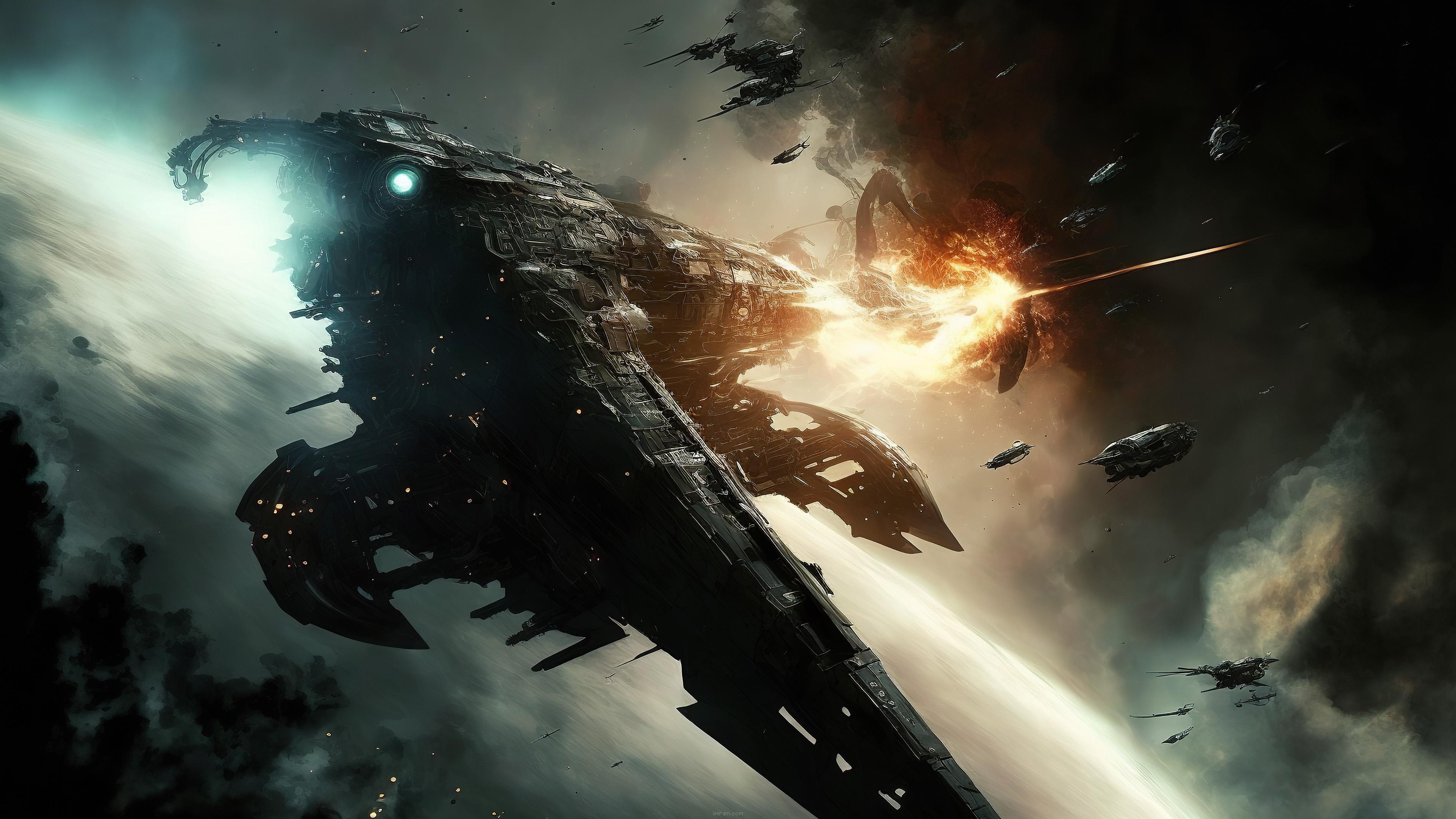 Space Battle 4K {3840×2160} by a.i. - MyConfinedSpace