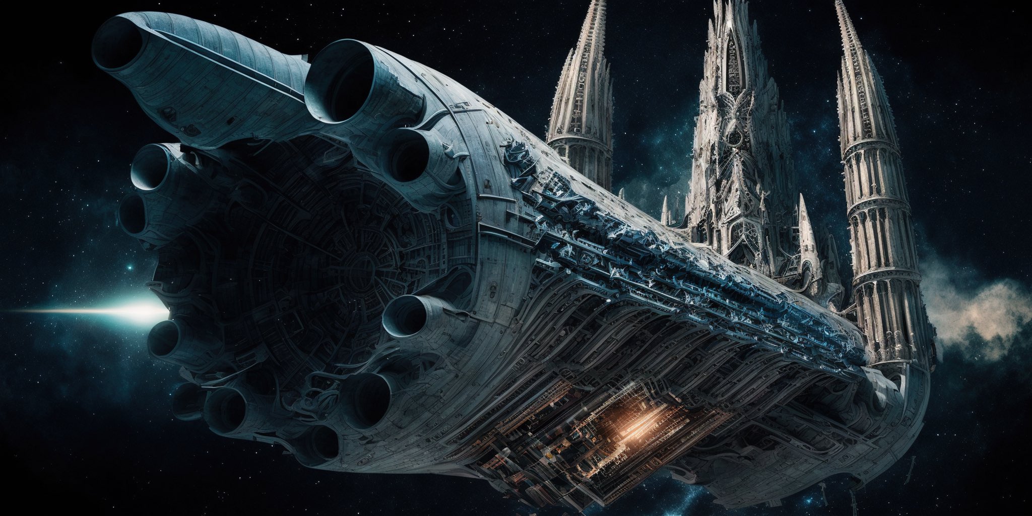 Gothic spaceship by Timcet - MyConfinedSpace