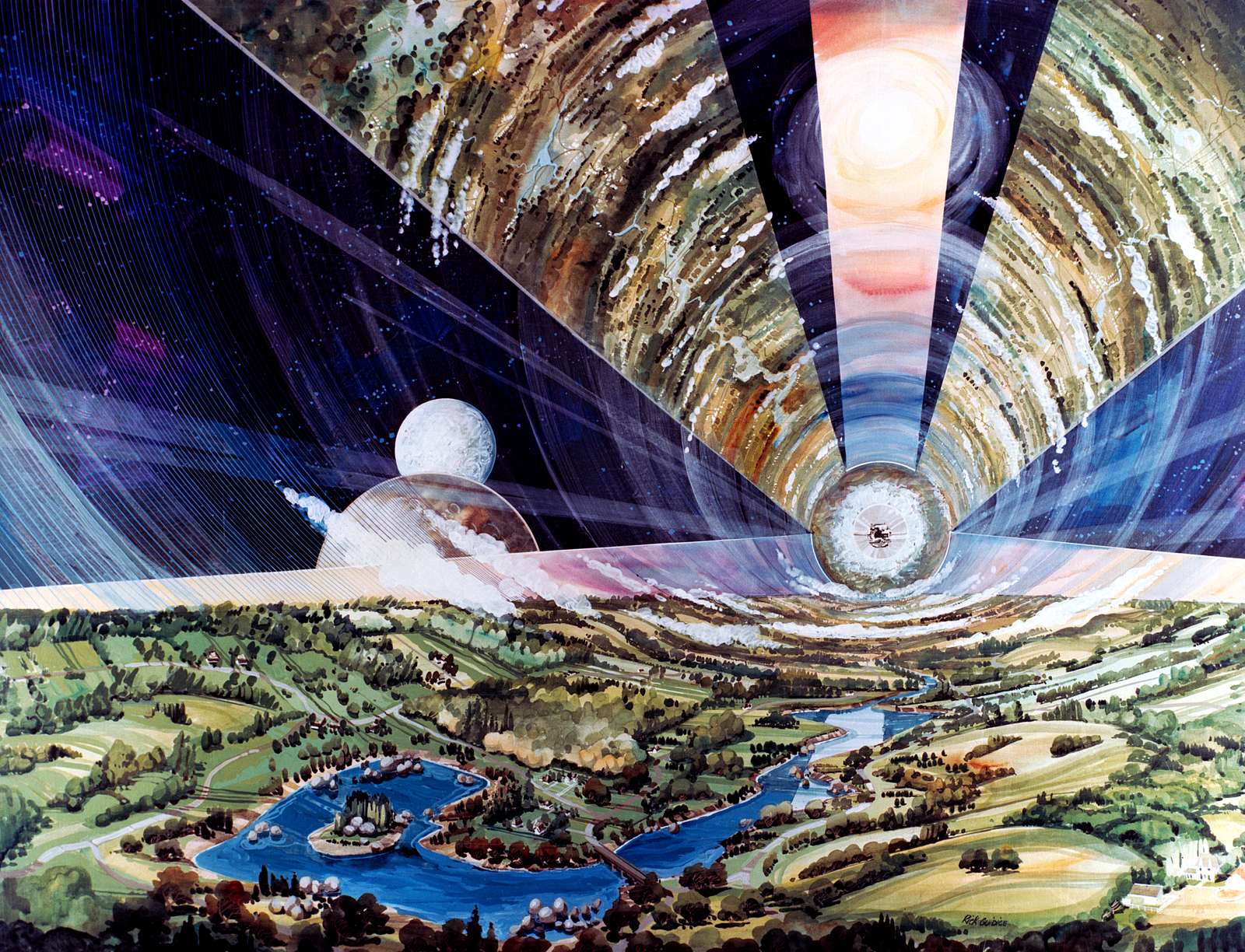 Space Colony Artist Concept (NASA Identifier: S75-32860) by Rick ...