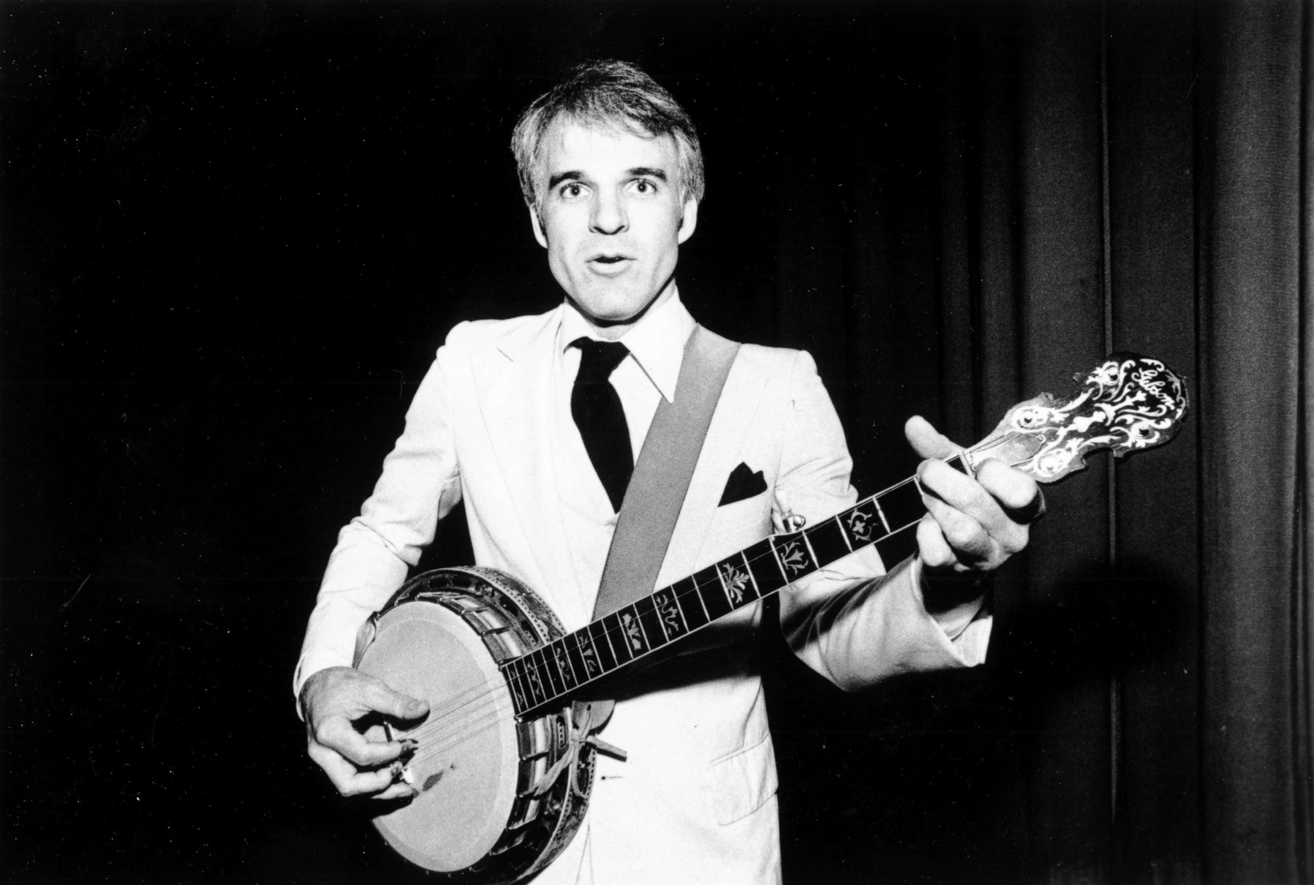 Steve Martin with his banjo after a performance on “The Tonight Show ...