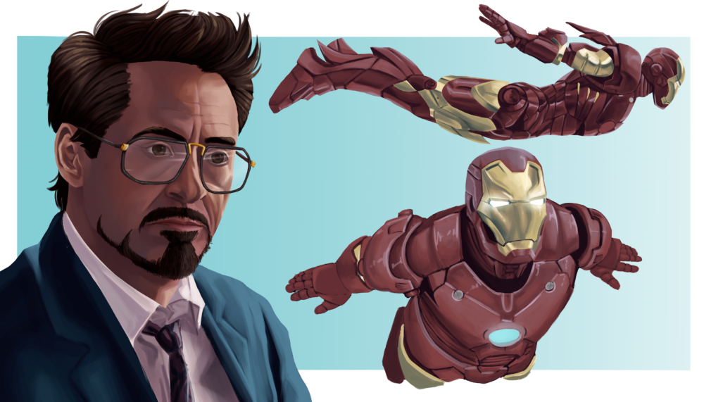 Here are a few drawings of my comfort character Tony Stark/Iron man - MyConfinedSpace