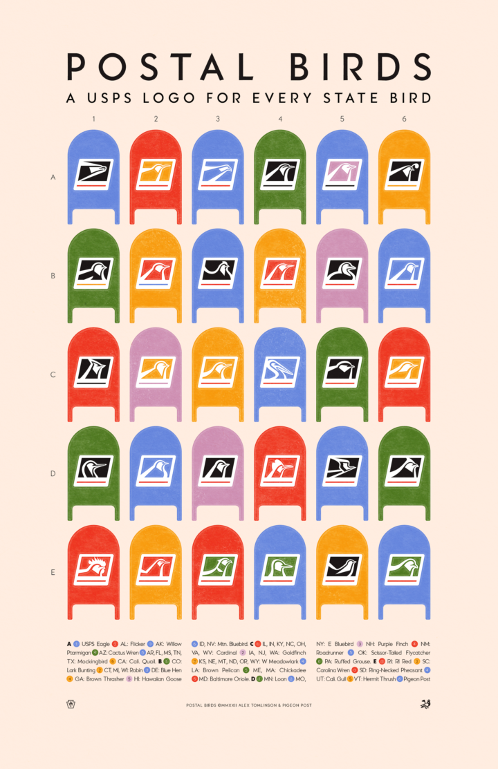 A USPS logo for every state bird - MyConfinedSpace