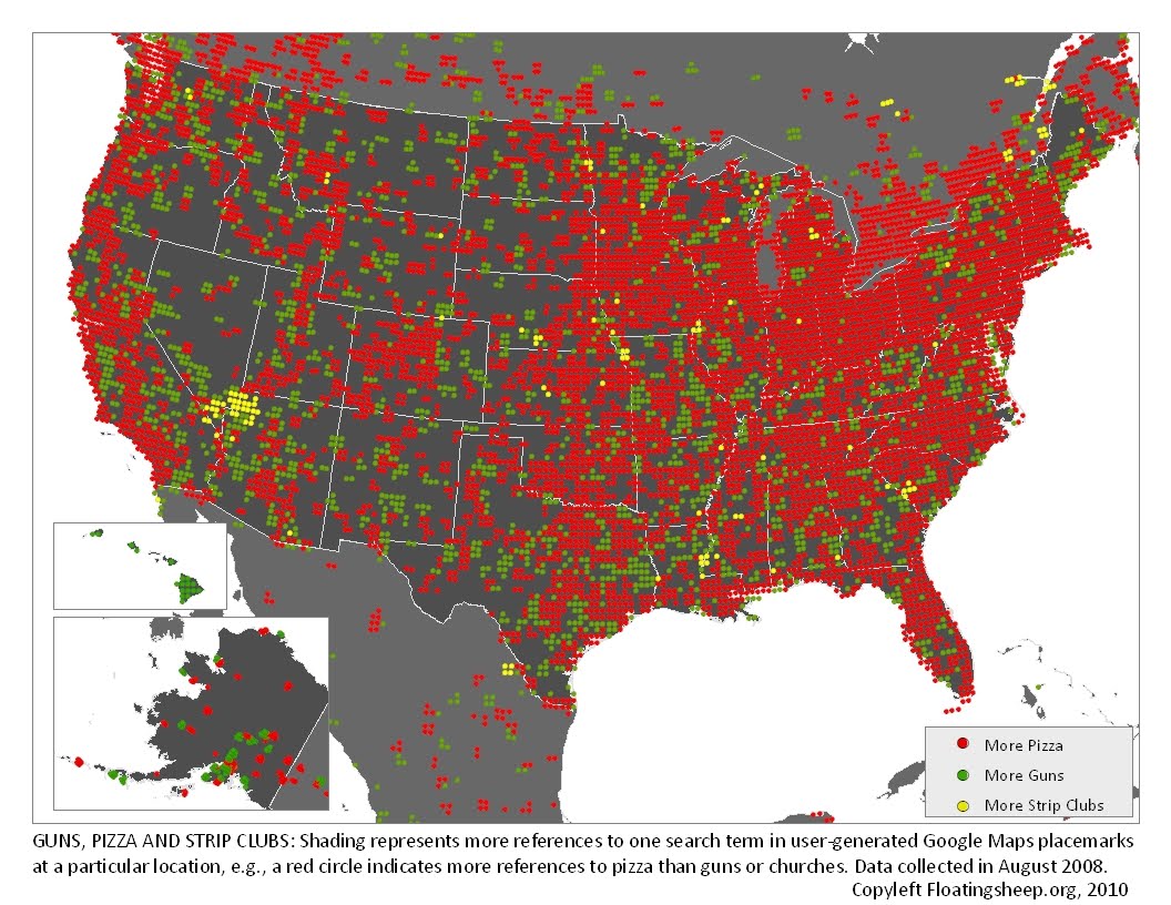 Pizza - Guns - Strip Clubs Map - MyConfinedSpace