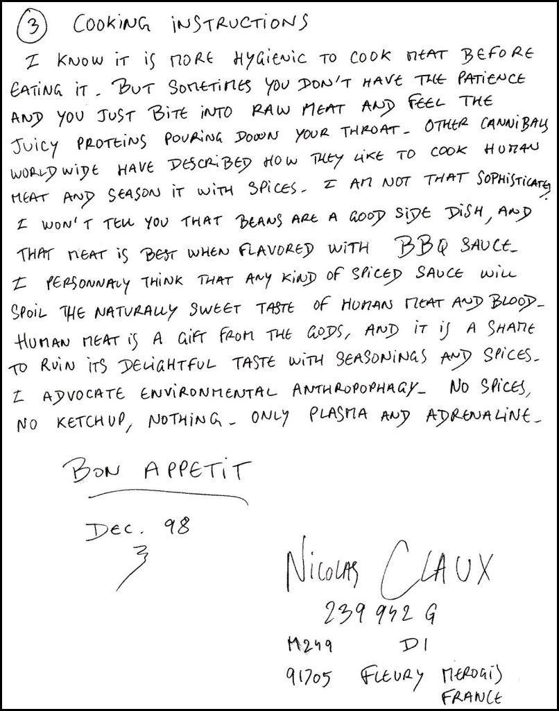 Instructions for Preparing Human Meat for Eating - MyConfinedSpace