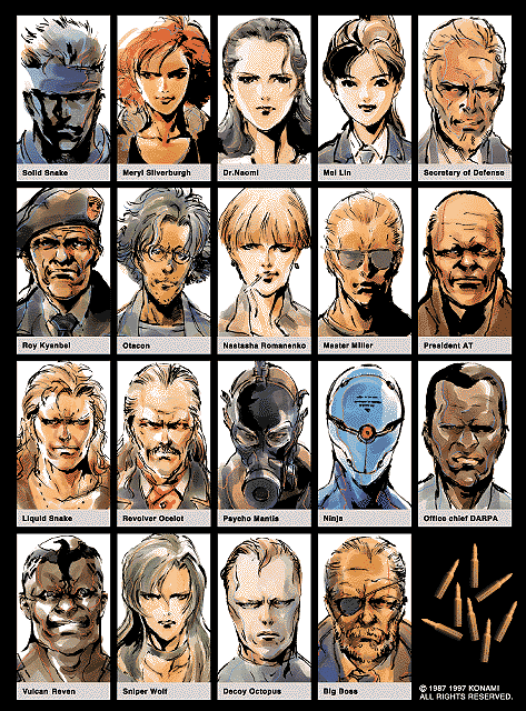 Metal Gear Solid: all cast - MyConfinedSpace