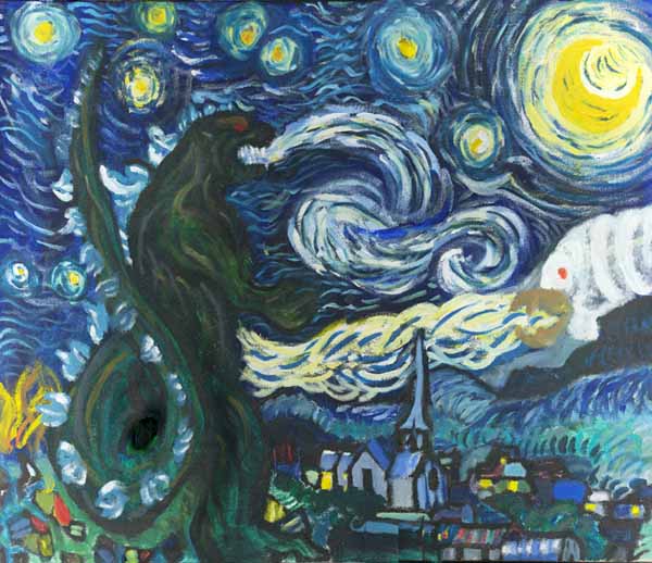 Starry Godzilla Night - MyConfinedSpace